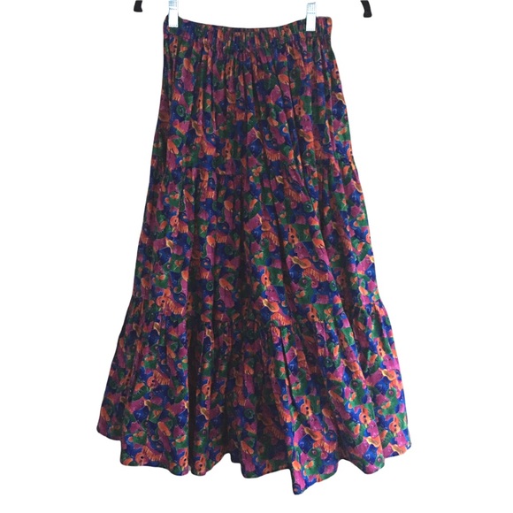 Skirts | Vintage Handmade Colorful Music Print Peasant Skirt | Poshmark
